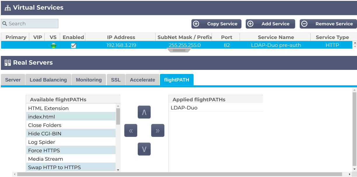 Creating the Cisco Duo Virtual Service