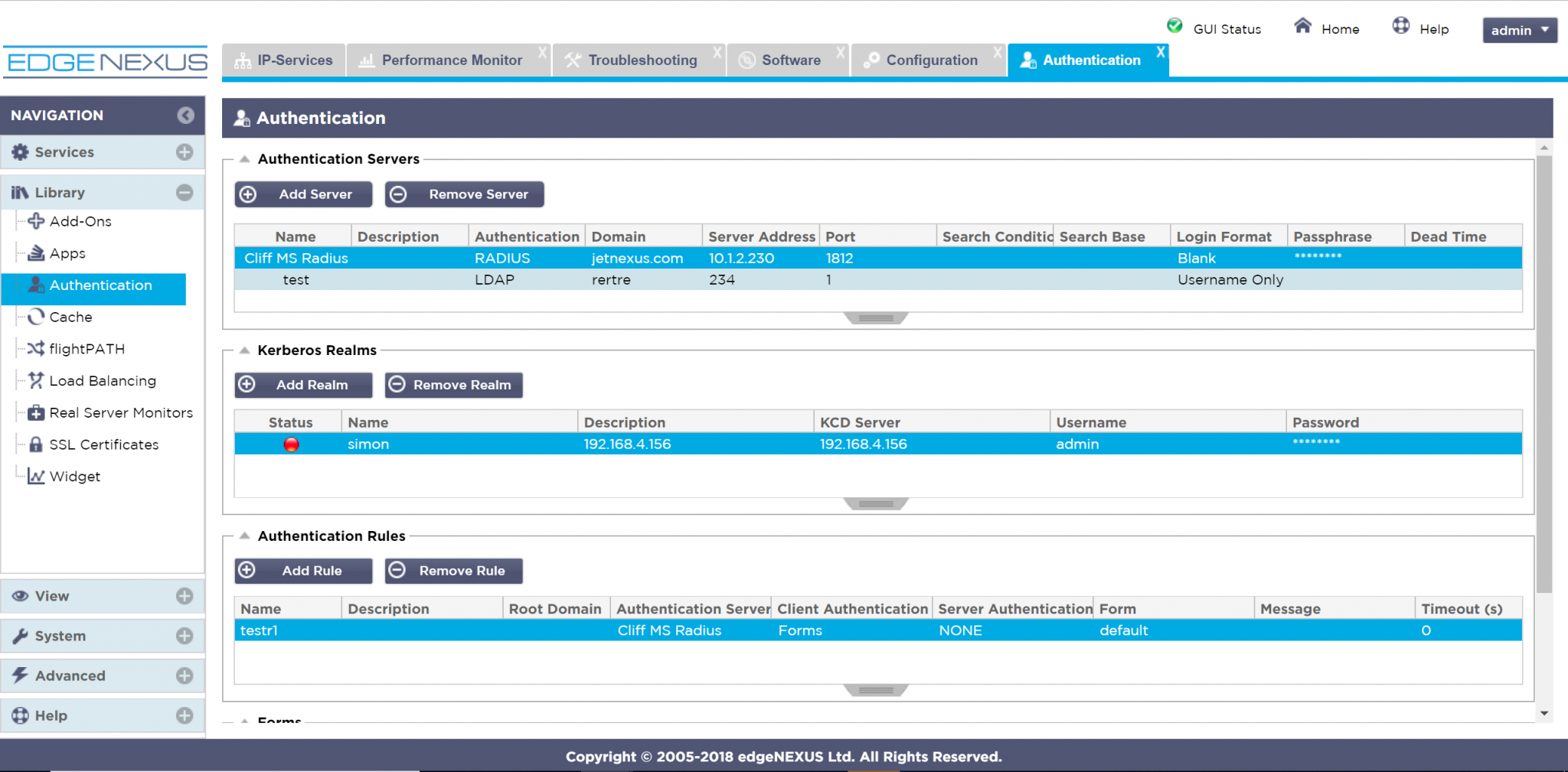 Edgenexus Load Balancer GUI with Unrivalled Ease-of-Use